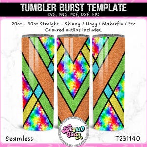 46 V-split Tumbler Template Burst Designs for 20oz 30oz Skinny Straight ...