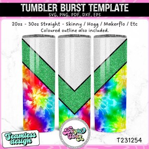 46 V-split Tumbler Template Burst Designs for 20oz 30oz Skinny Straight ...