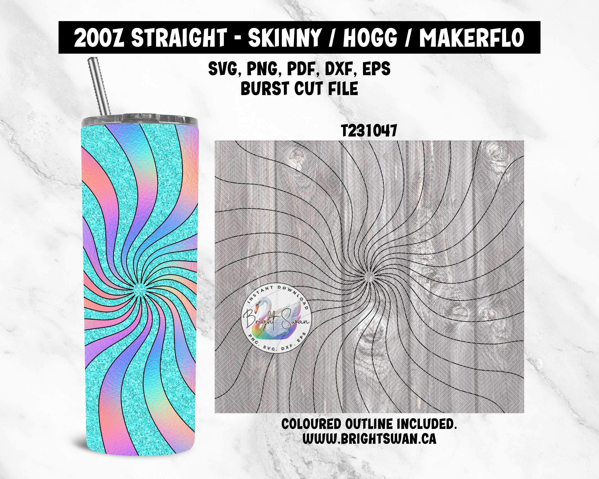 Funky Starburst Tumbler Template SVG, DXF, EPS for 20oz Straight Skinny ...
