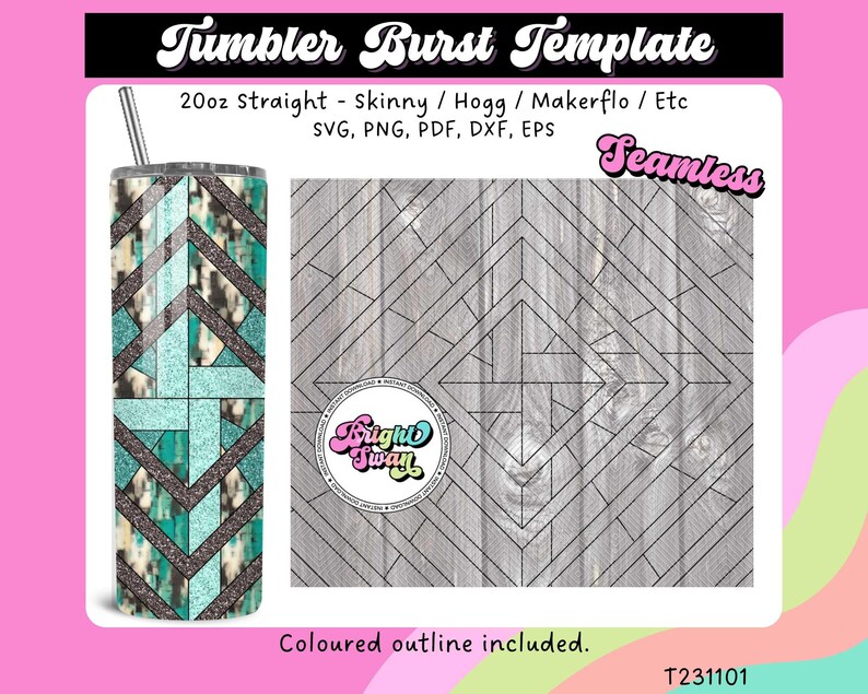 Intricate Diamond Starburst Cricut Cut File for Tumblers SVG, EPS, DXF ...