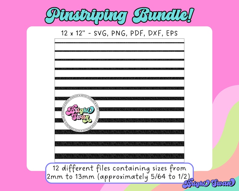 Seamless Stripe Pinstripe SVG Bulk Pack | Cricut Cut File | Silhouette ...
