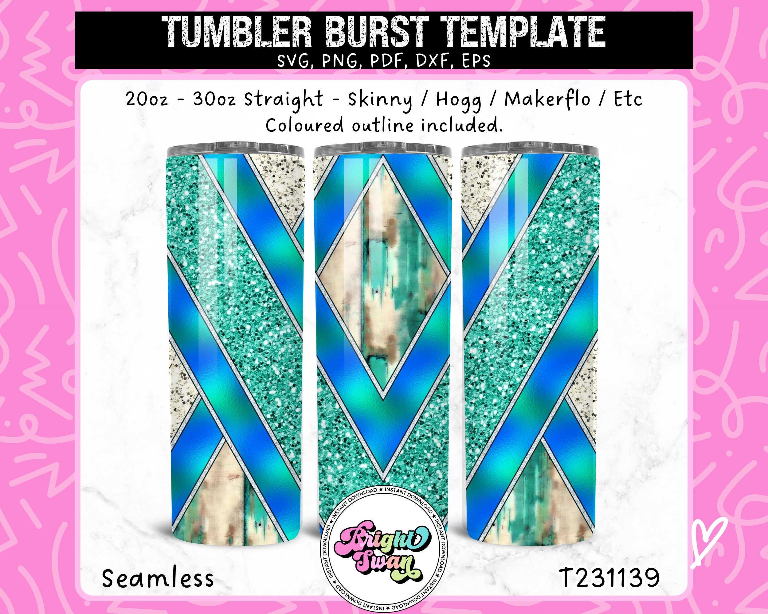 46 V-split Tumbler Template Burst Designs for 20oz 30oz Skinny Straight ...