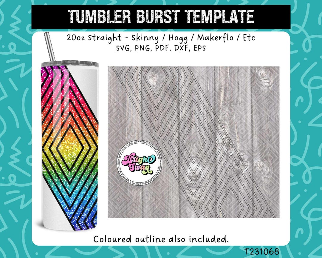 Nested Diamonds Geometric Tumbler Wrap Cut File, DIY Tumbler Design SVG ...