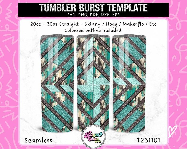 Intricate Diamond Starburst Cricut Cut File for Tumblers SVG, EPS, DXF ...