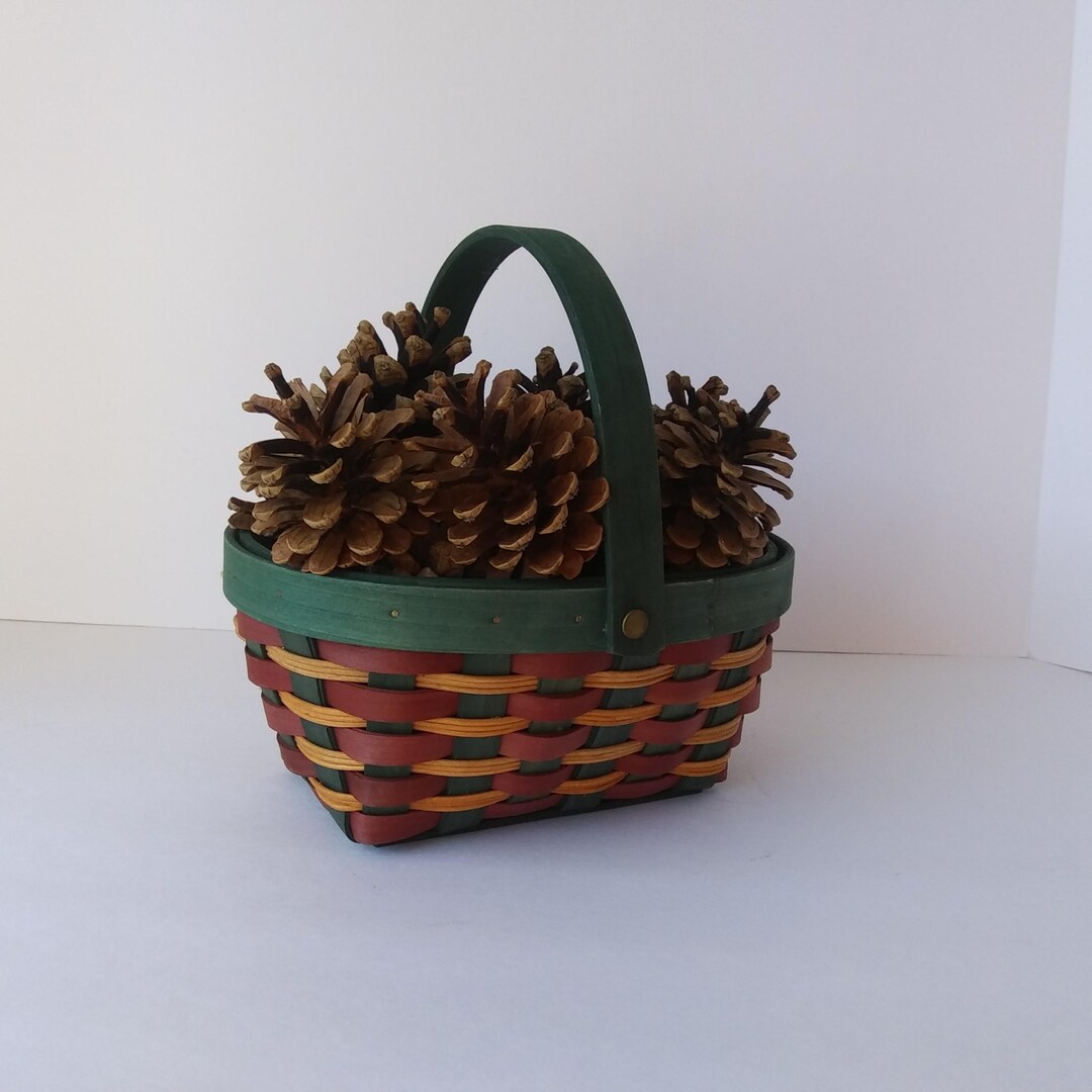 Basket of Pine Cones, Pinecones, Farmhouse Rustic, Country Decor, Green ...