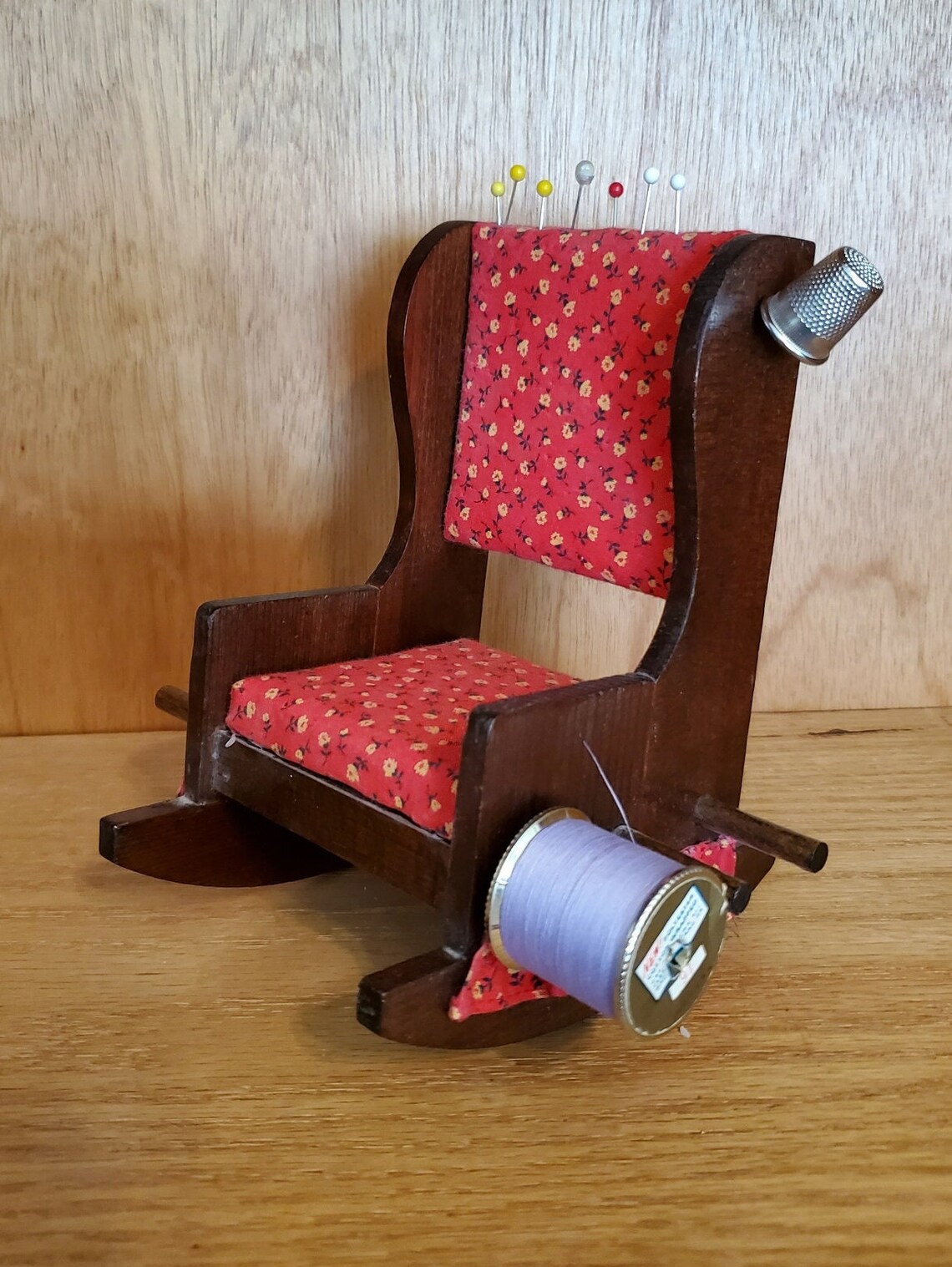 Vintage 1960's Rocking Chair Pincushion and Thread and Thimble Holder ...