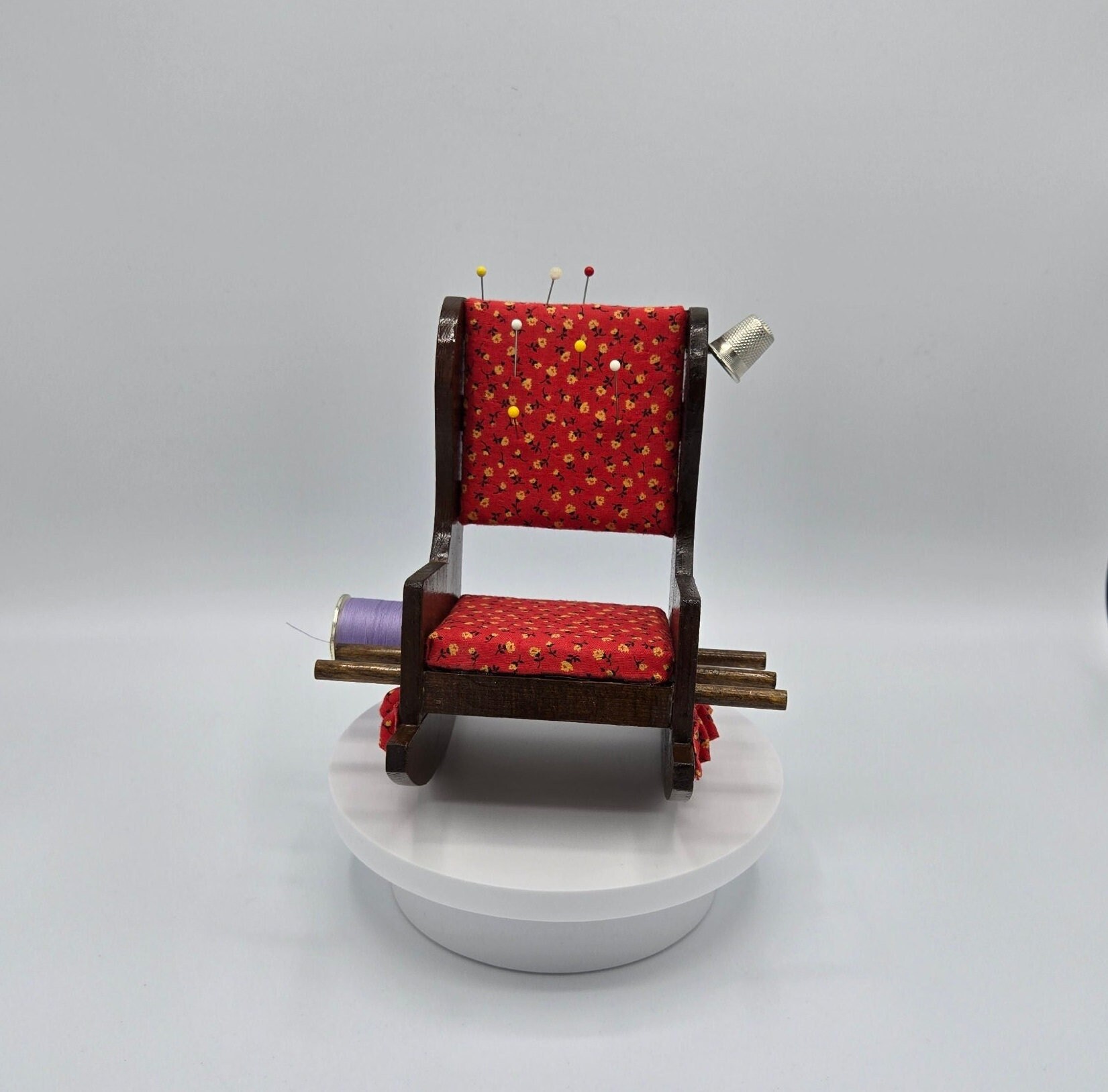 Vintage 1960's Rocking Chair Pincushion and Thread and Thimble Holder ...