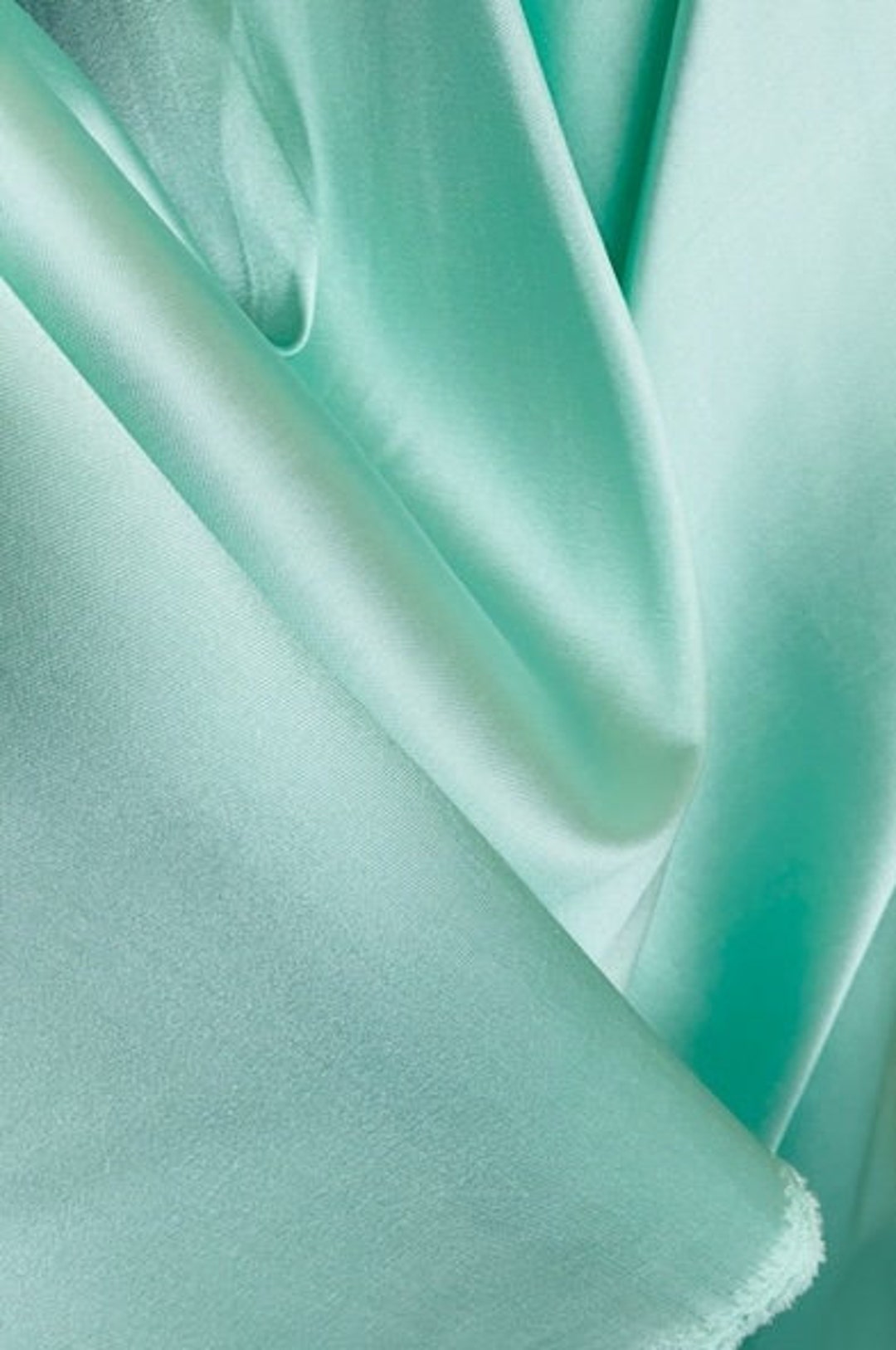 Mint Mikado Satin Fabric, Italian Evening Dress Material - Etsy