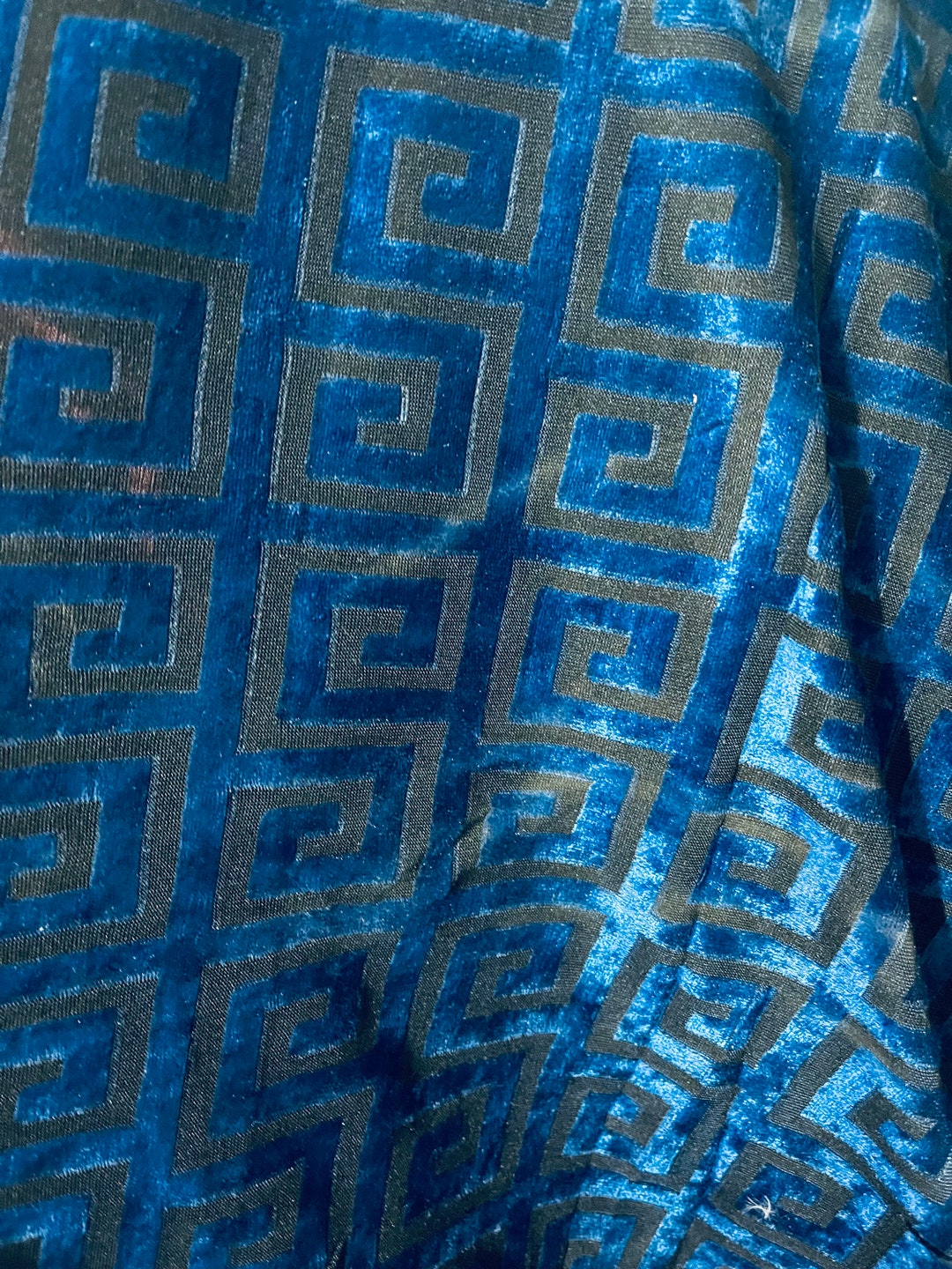 Royal Blue Velvet Burnout Mesh Fabrics for Dress Prom Jacket Skirt ...