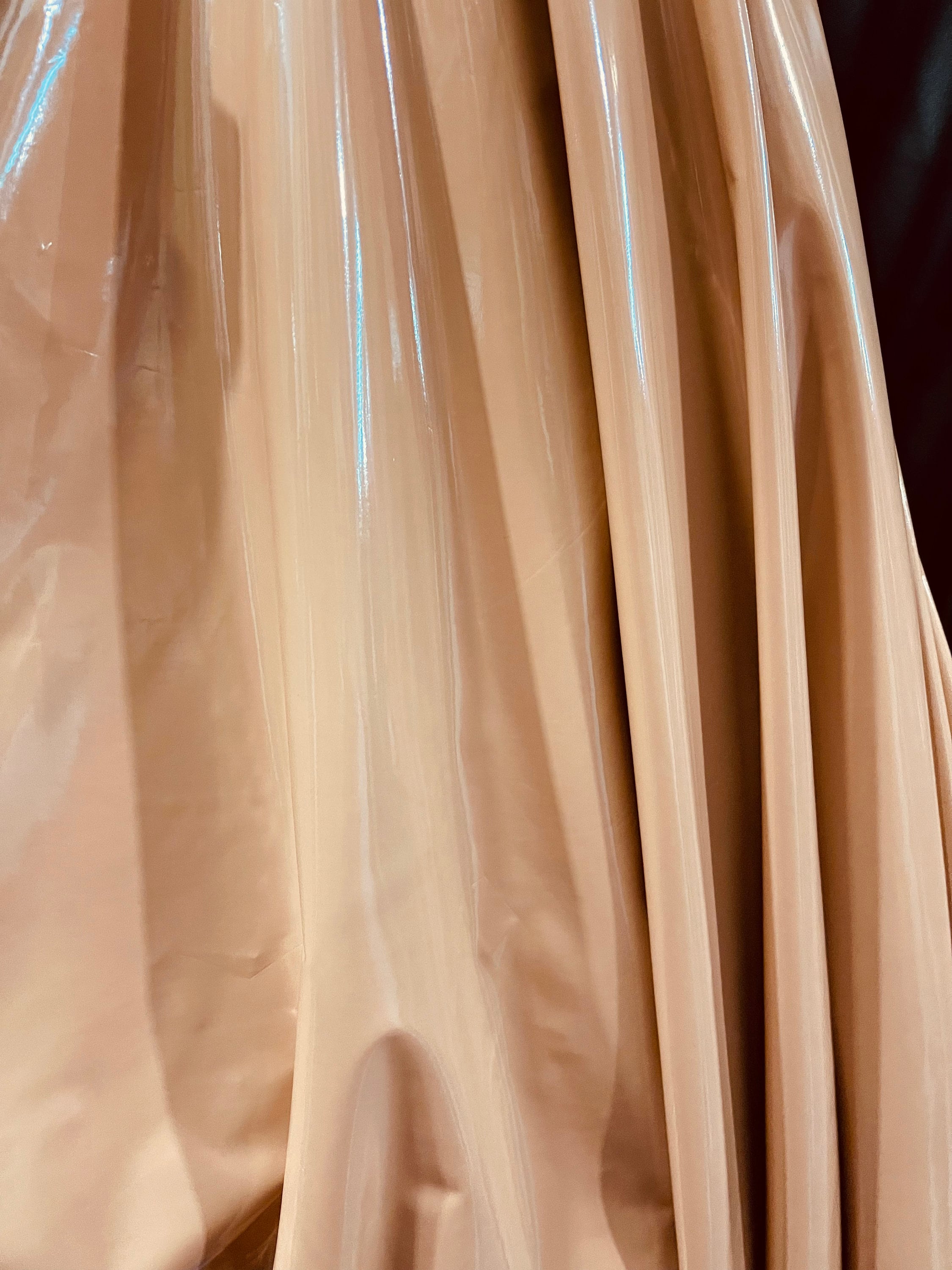 Super Shinny Skin Tone Stretch Vinyl Great Fabrics for Dress Jacket ...