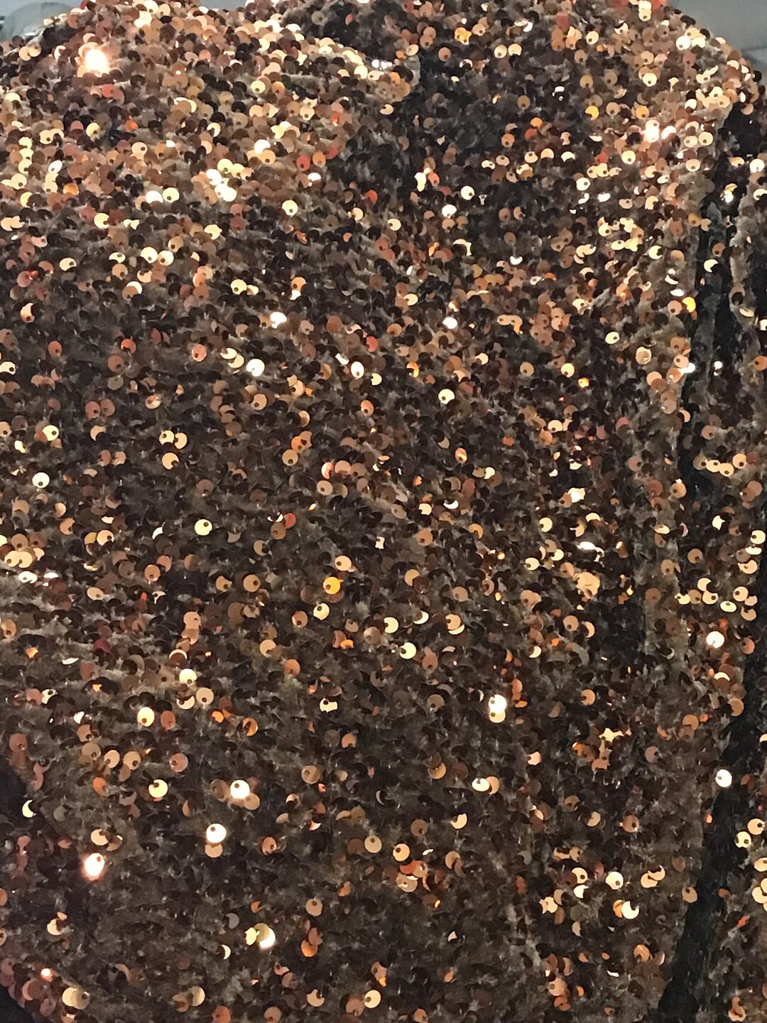 Brown 4 Way Stretch Velvet Sequence Velvet Great Fabrics for Prom Dress ...