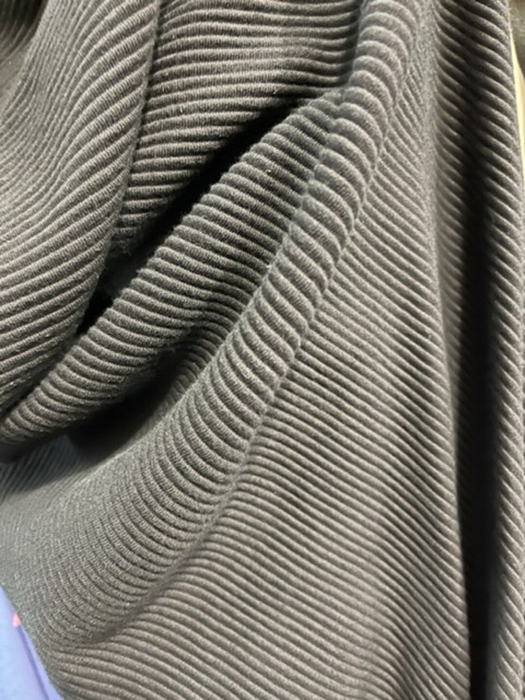 Black Rib Knit Fabric, 400GSM, Made in Italy - Etsy