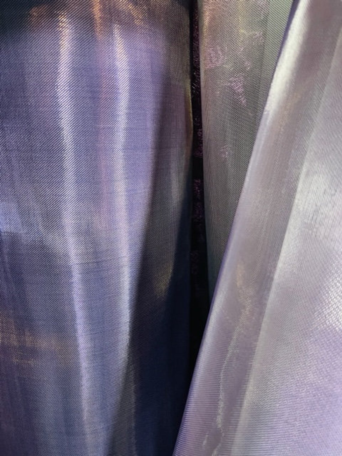 Purple Silver Dabbles Face Nylon Horsehair Heavy Organdy Made in ITALY ...