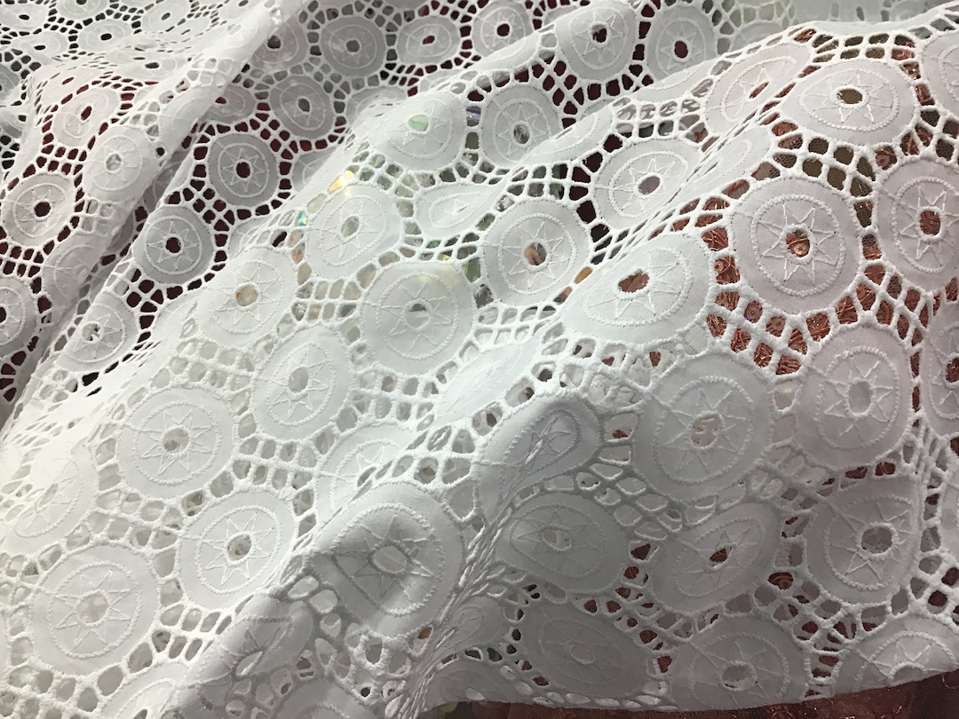 100% Cotton Lace Embroidery Eyelet Great for Summer Dress Skirt Shirt ...