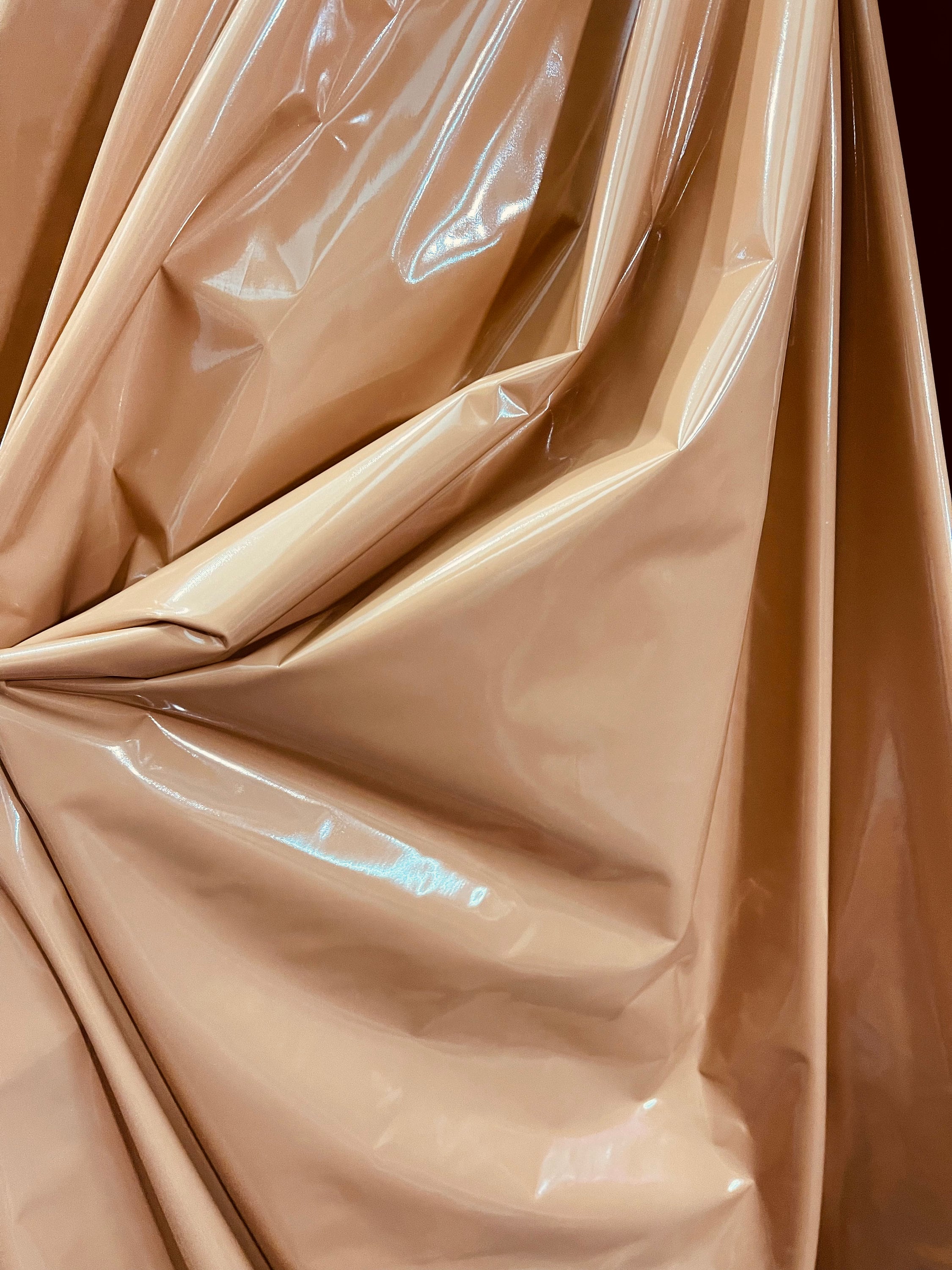 Super Shinny Skin Tone Stretch Vinyl Great Fabrics for Dress Jacket ...