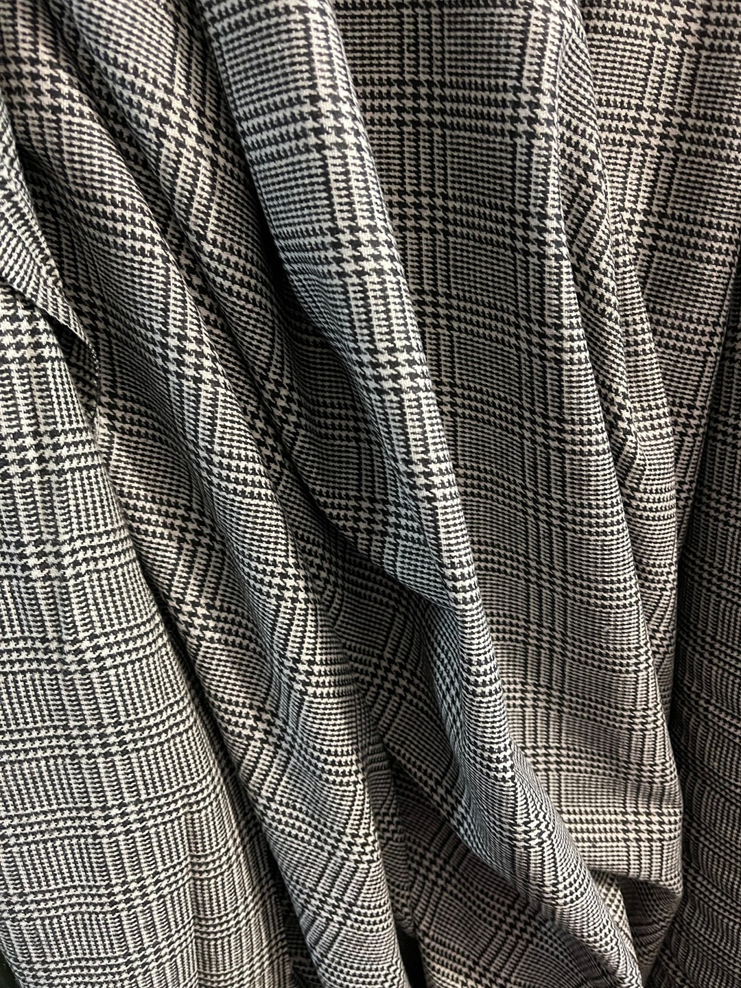 Wool Ivory Black English Plaid Style Great Fabrics for Evening Skirt ...