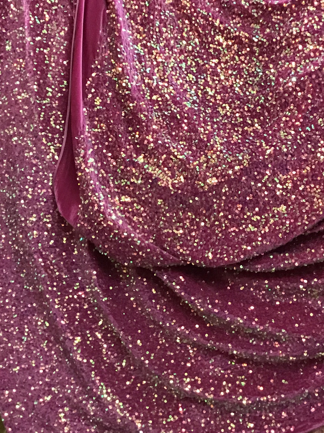 Hot Pink 4way Stretch AB Sequence Fabrics for Prom Dress Table Cover ...