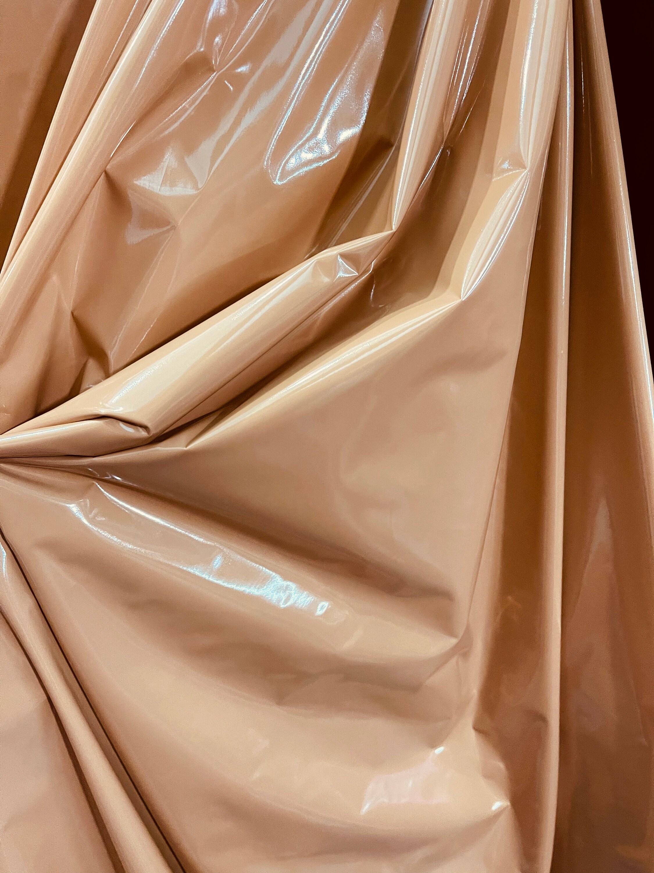 Super Shinny Skin Tone Stretch Vinyl Great Fabrics for Dress Jacket ...