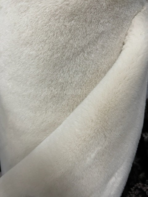 Ivory Rabbit Faux FAKE FUR Super Soft Great for Jacket Dress Pillow and ...