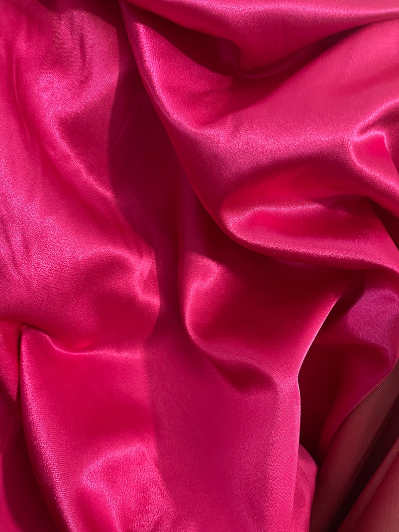 Lipstick Hot Pink Back Satin Italian Super Quality Great Fabrics for ...