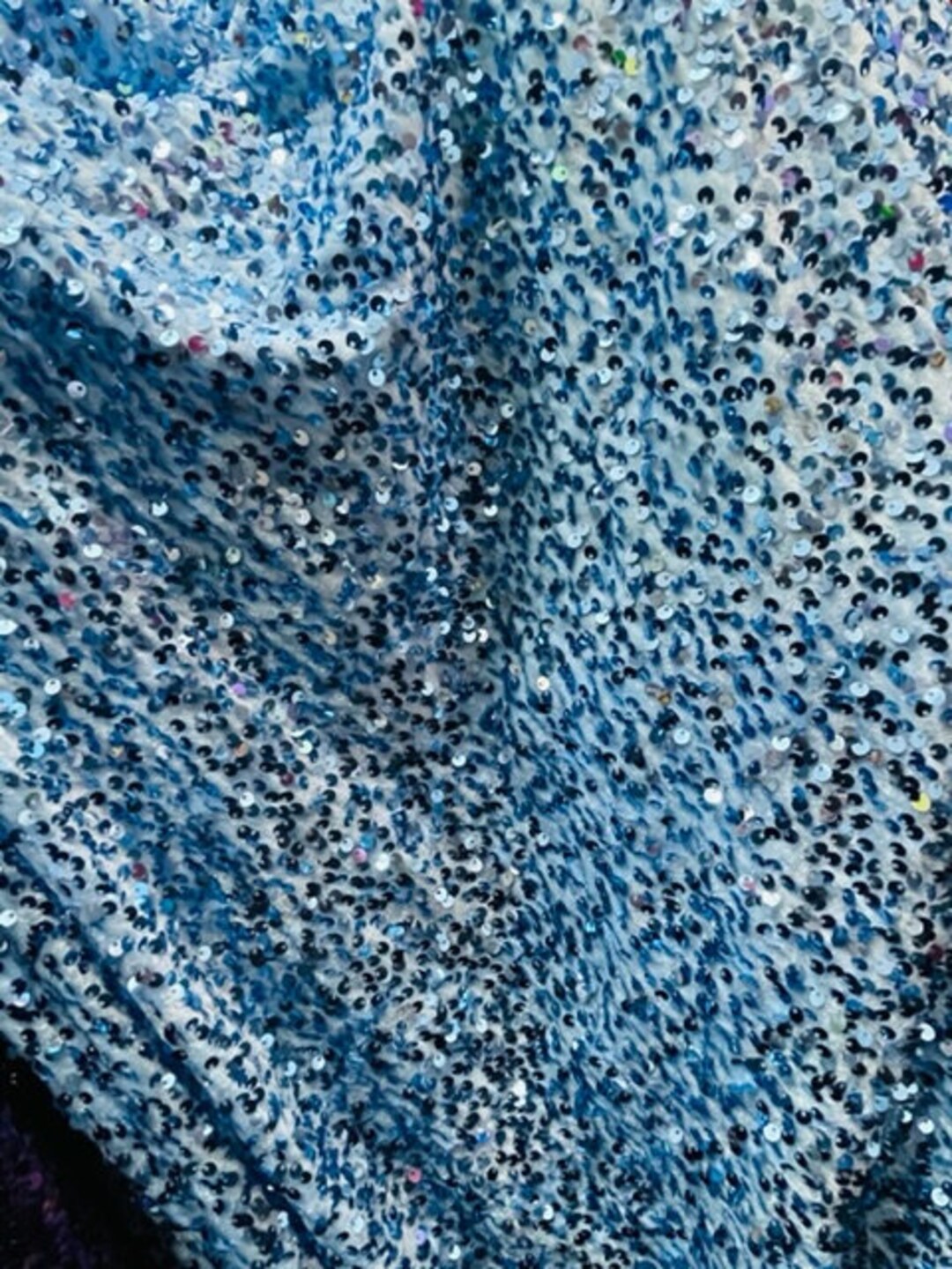 Designer 4 Way Stretch Velvet Sequence Velvet Babe Blue Great Fabrics ...