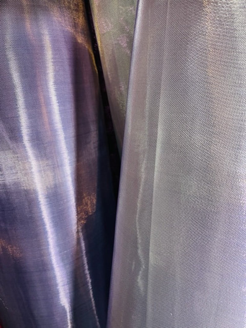 Purple Silver Dabbles Face Nylon Horsehair Heavy Organdy Made in ITALY ...