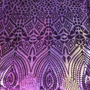 Royal Purple 4way Stretch Sequence Lace Great Fabrics for Prom Dress ...
