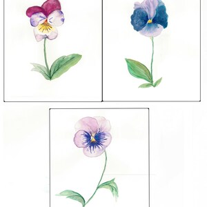 Watercolor Pansy Prints Bundle - Etsy