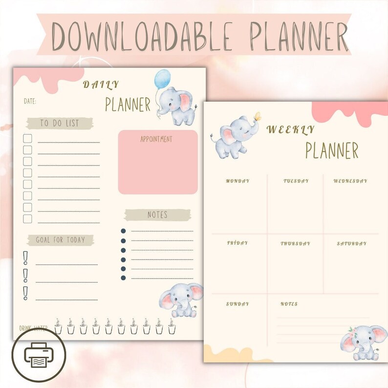 Pastel Explainer Cute Weekly & Daily Planner, Printable Weekly Planner ...