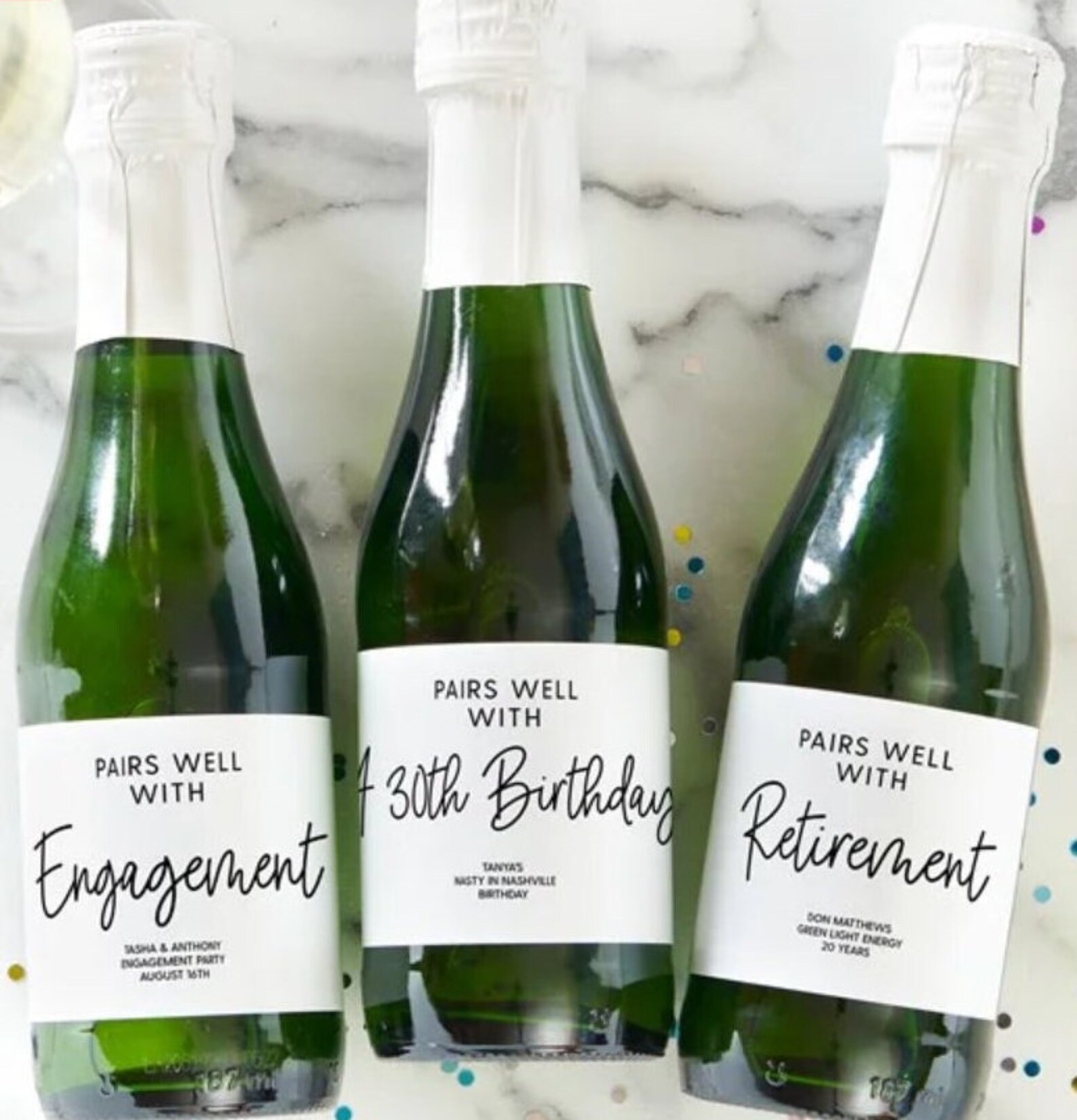 Custom Labels for Mini Champaign Bottles, Adding Elegance to Your ...