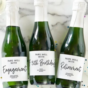 Custom Labels for Mini Champaign Bottles, Adding Elegance to Your ...