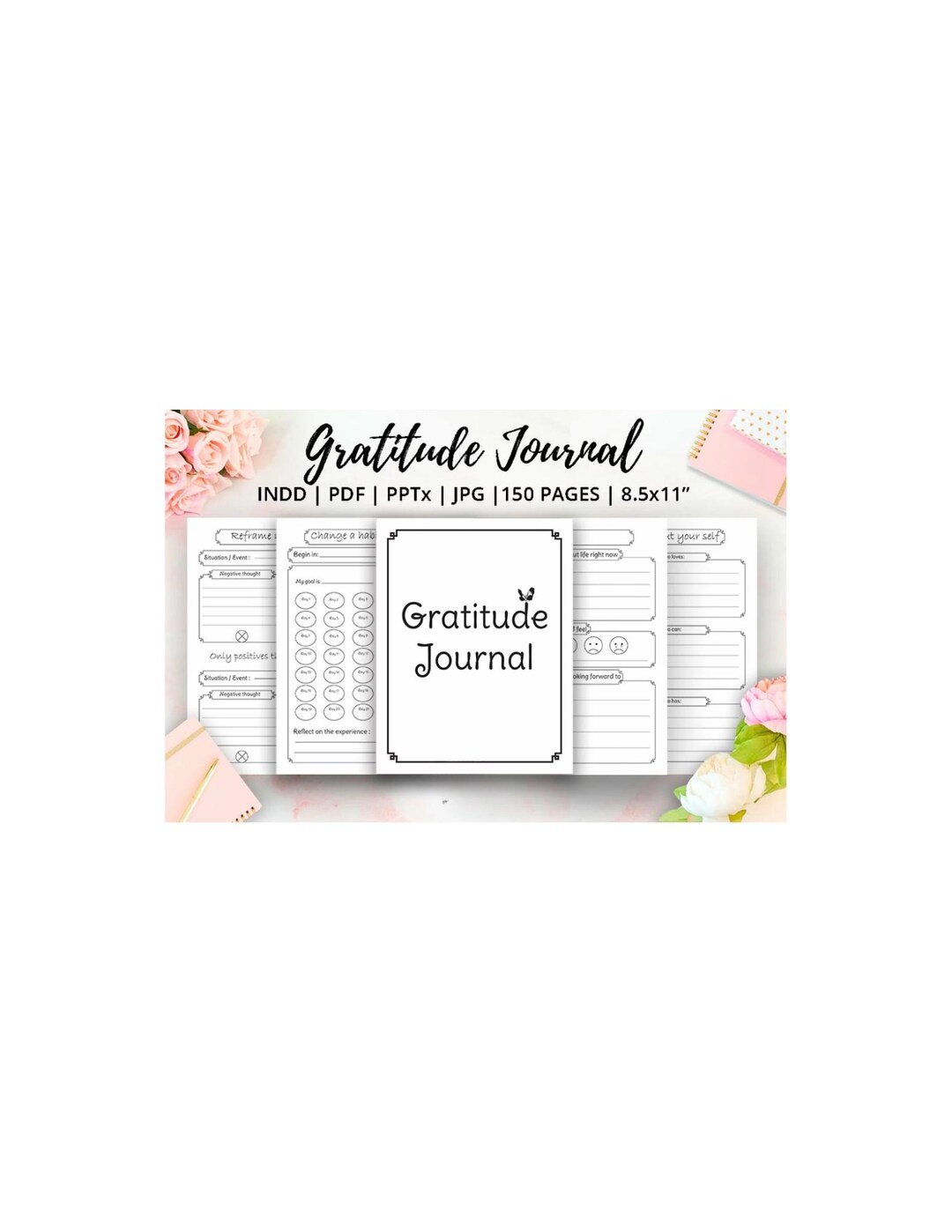 Digital Download: Gratitude Journal – PDF & JPG Formats, Works With ...