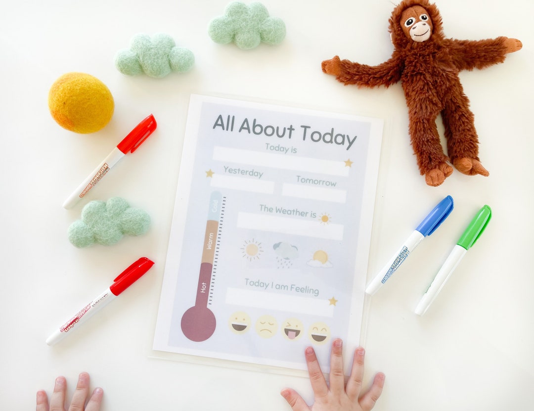 Digital Download All About Today (weather Chart, Feelings, Educational ...