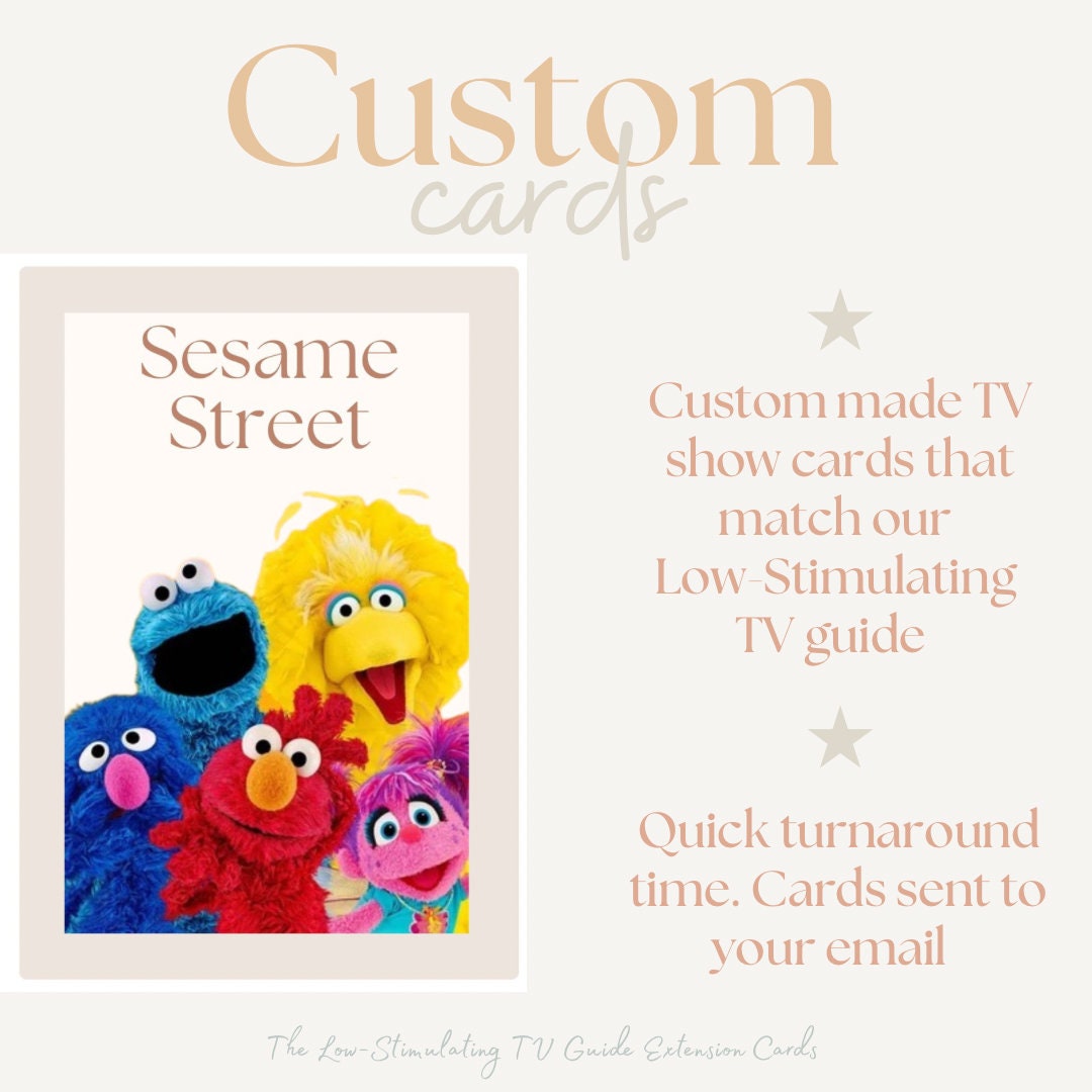 CUSTOM MADE CARDS | Low-stimulating Tv Guide Extension Pack - Etsy