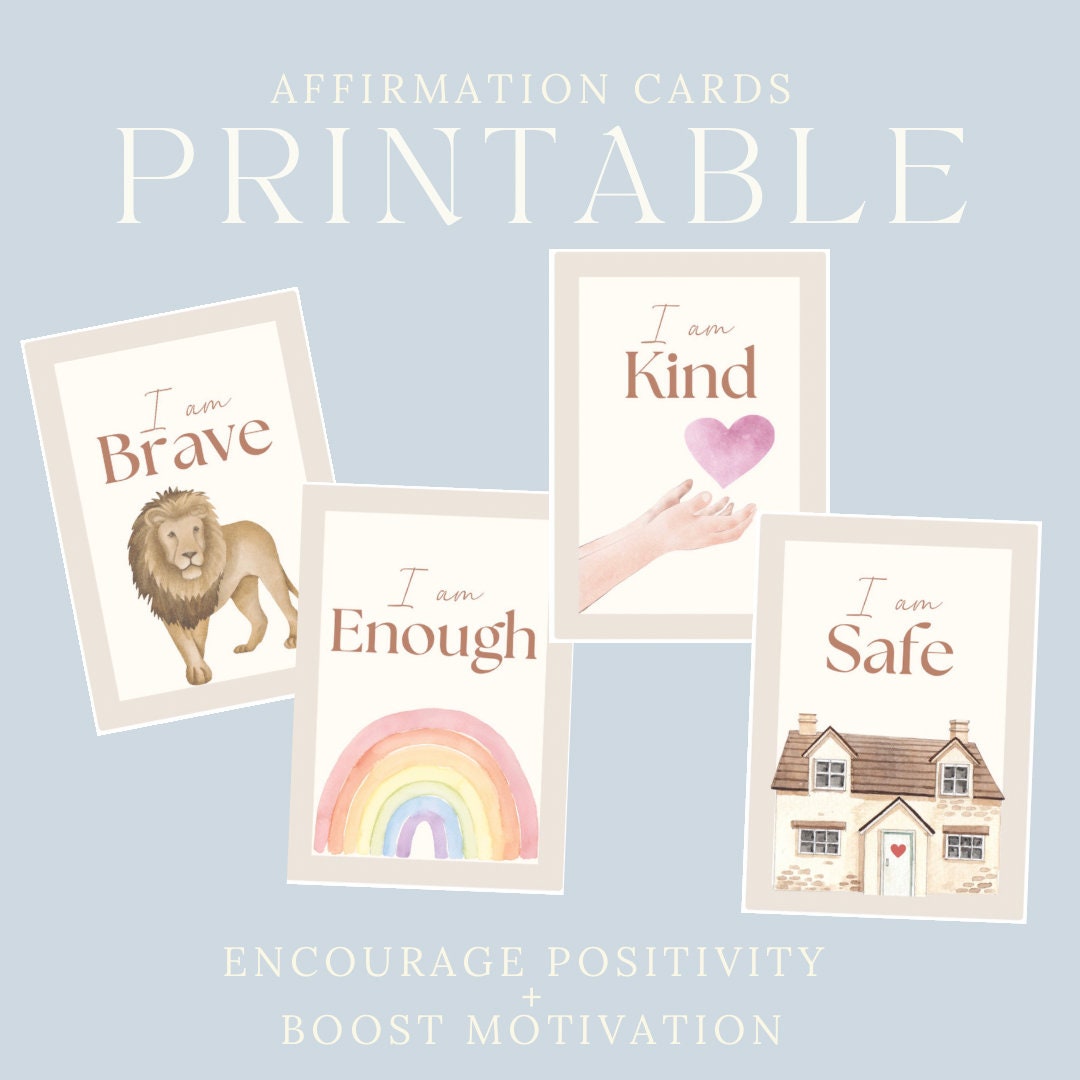 Printable Affirmation Cards for Kids (children’s, Positive, Positivity ...