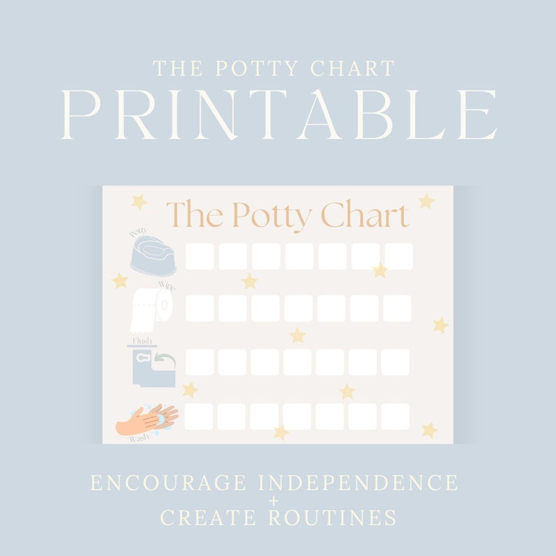 Printable Potty Training Chart (montessori Sticker Chart, Reward Chart ...