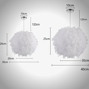 White Feather Light Lampshade, Modern Chandelier, Elegant Feather Lamp ...