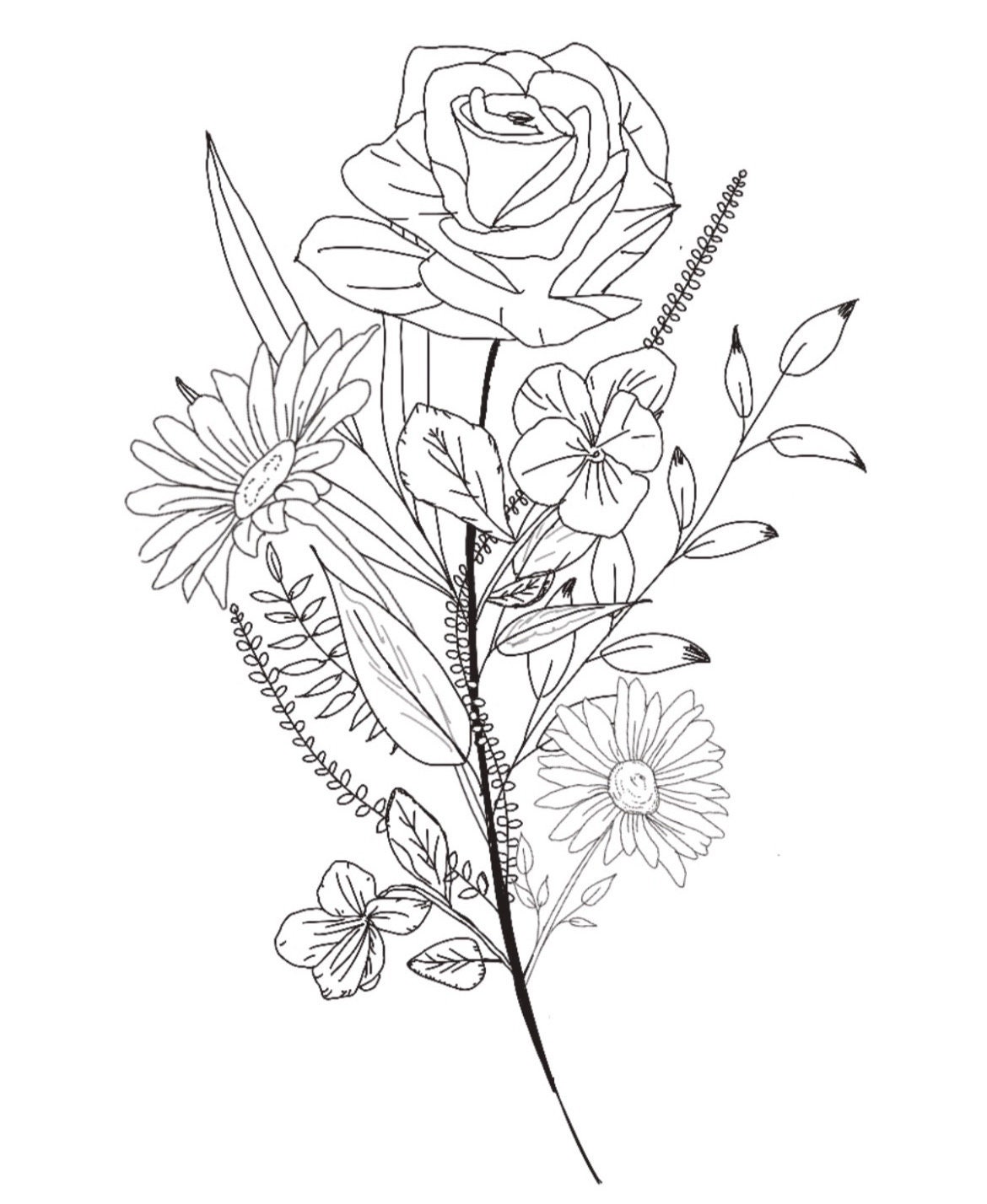 Digital Birth Flower Art | Birth Flower Tattoo | Personalized Floral ...