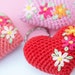 Heart Keyring Handmade Crochet Love Heart Keychains With Embroidered ...