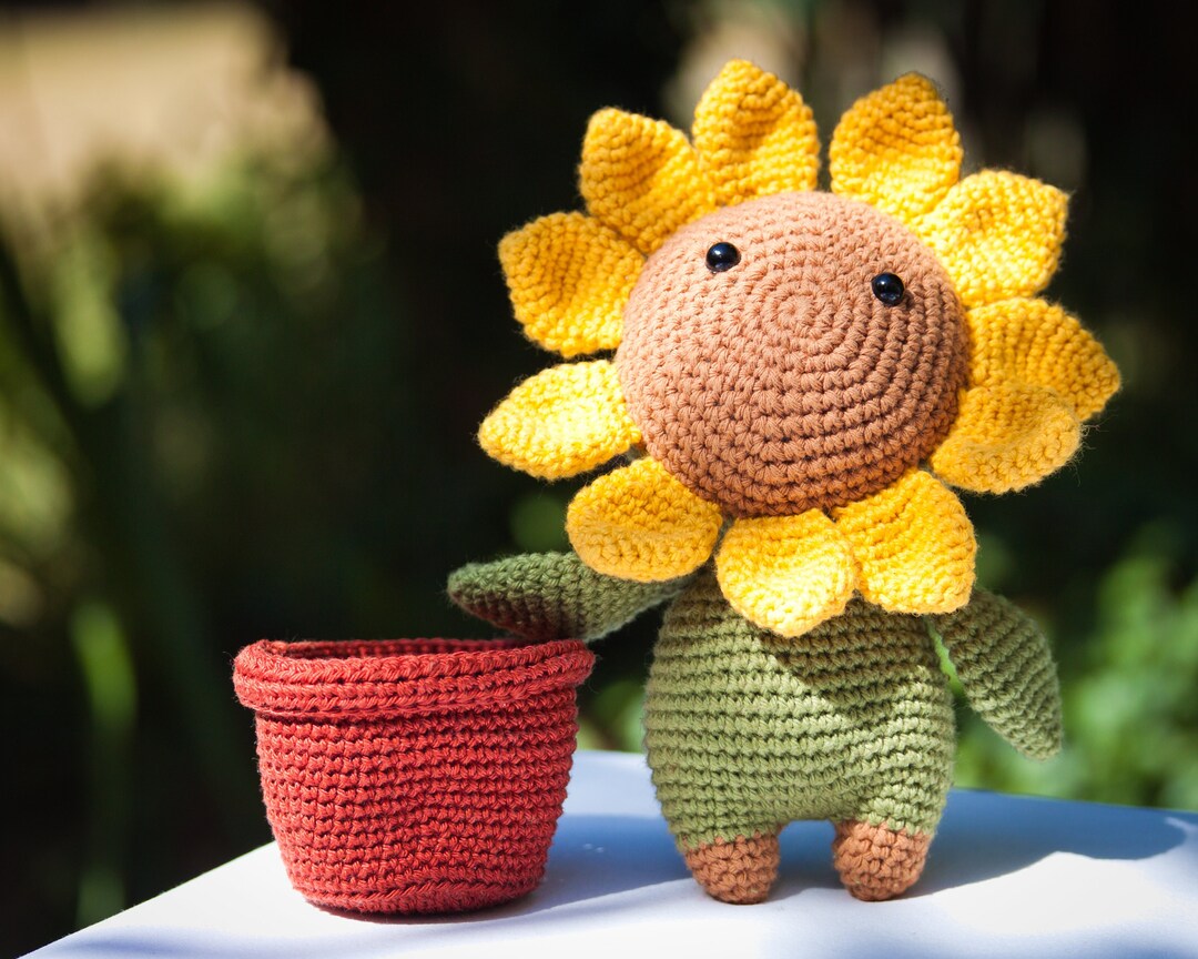 Sunflower Plushie Handmade Cute Cotton Crochet Flower Plush Toy Gift ...
