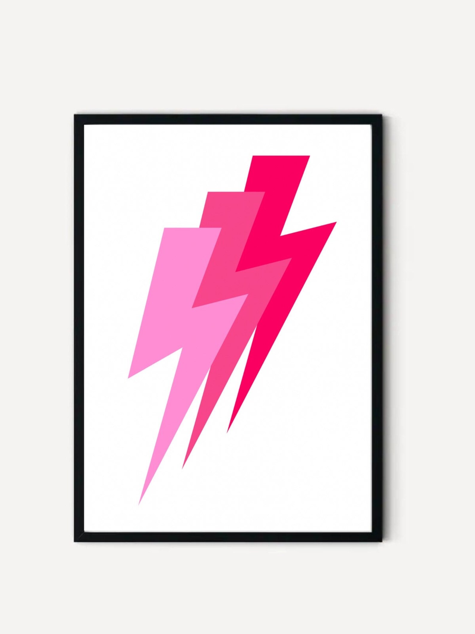 Preppy Pink Lightning Bolt Digital Print - Etsy