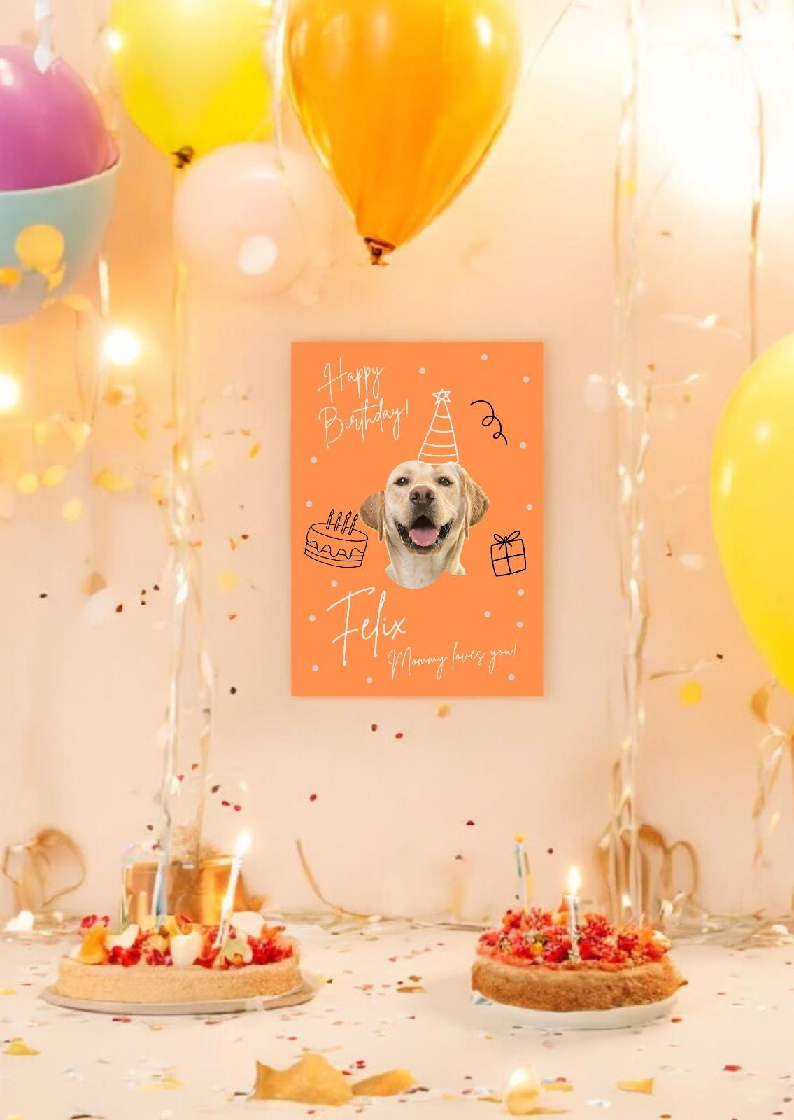 Personalized Pet Birthday Card | Custom Dog Birthday Digital Download ...