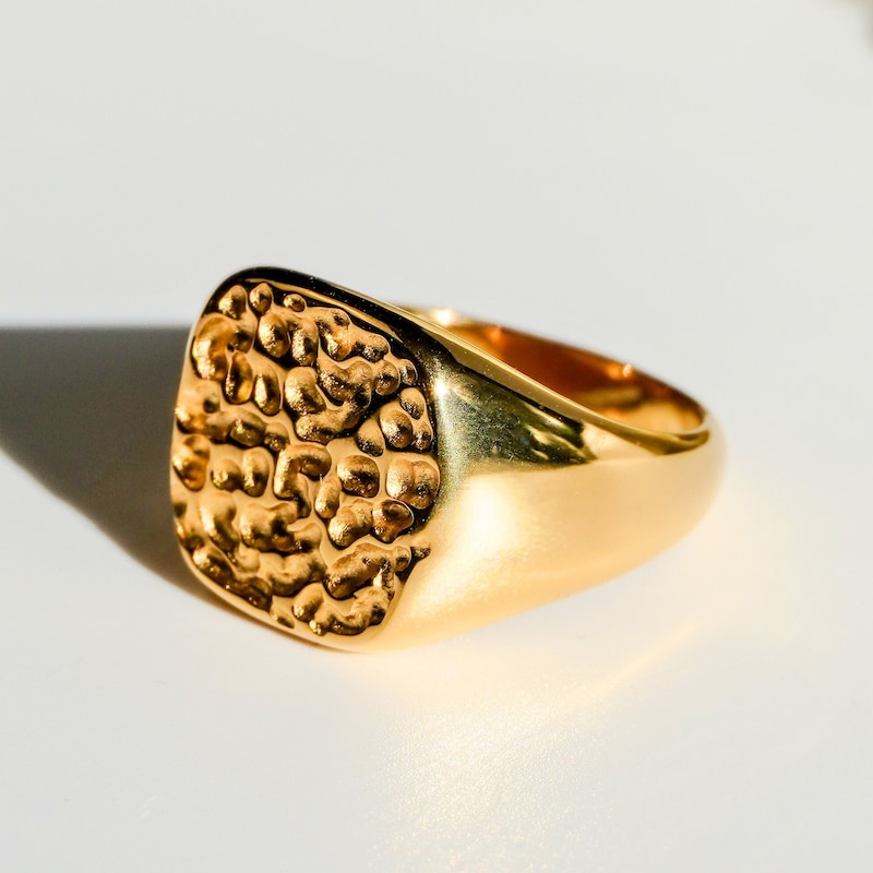 18k Gold Chunky Rings - Etsy