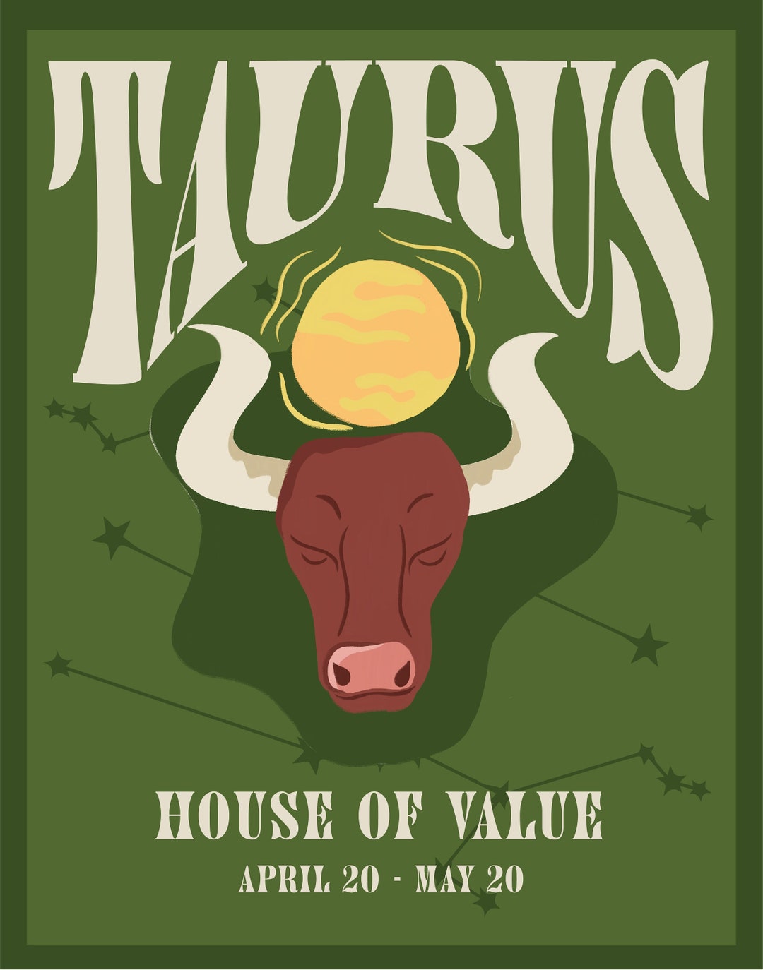 Taurus Zodiac Poster - Etsy