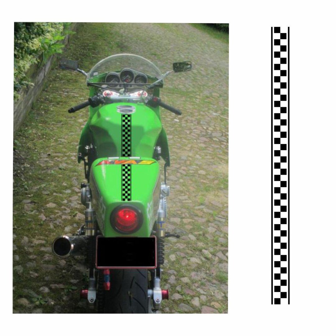 Racing Flag Sticker Stripes Motorcycle Design Style 1 M X 6.6 Cm ...
