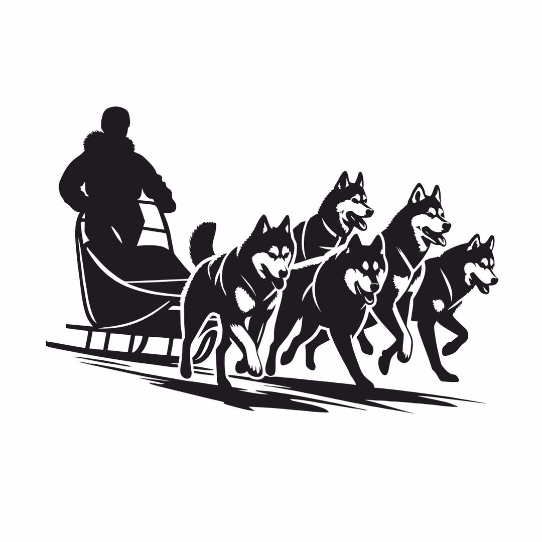 Musher Sled Dog Sticker Motorhome, Transporter, Sport, Leisure, Style ...