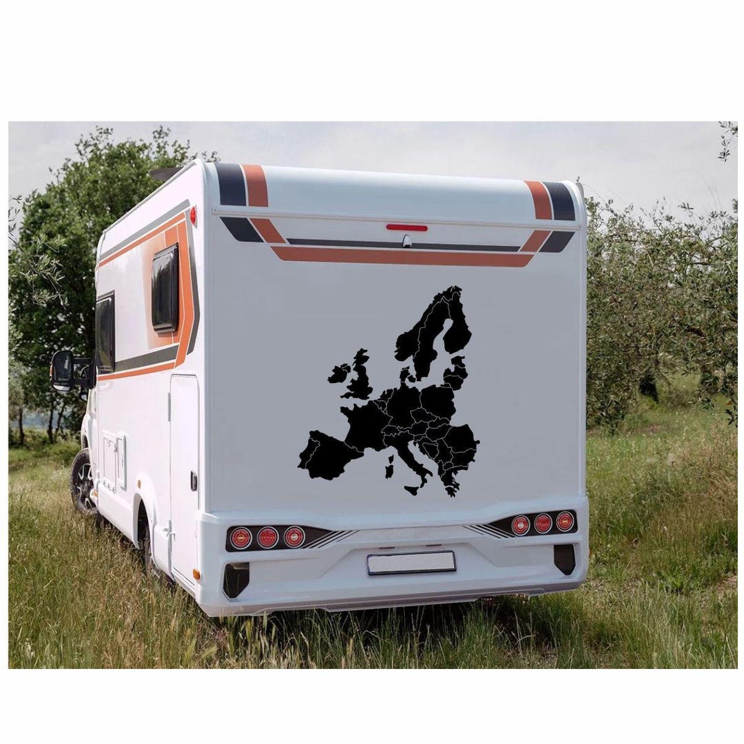 Europe Map Sticker Europe Map 40 Cm, 60 Cm, 100 Cm for Motorhome, Van ...