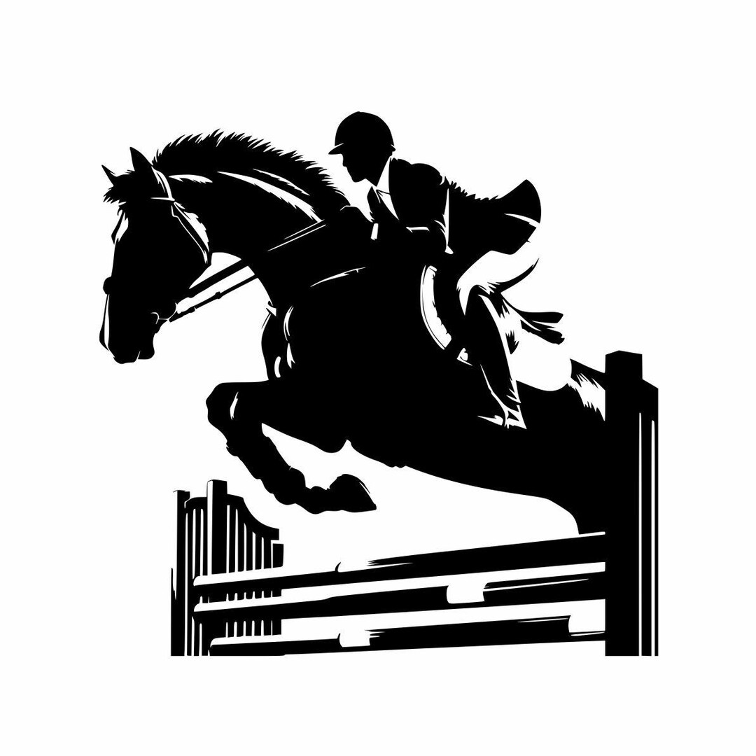Show Jumping Horse Sticker for Trailer Style Color and Size Selectable ...