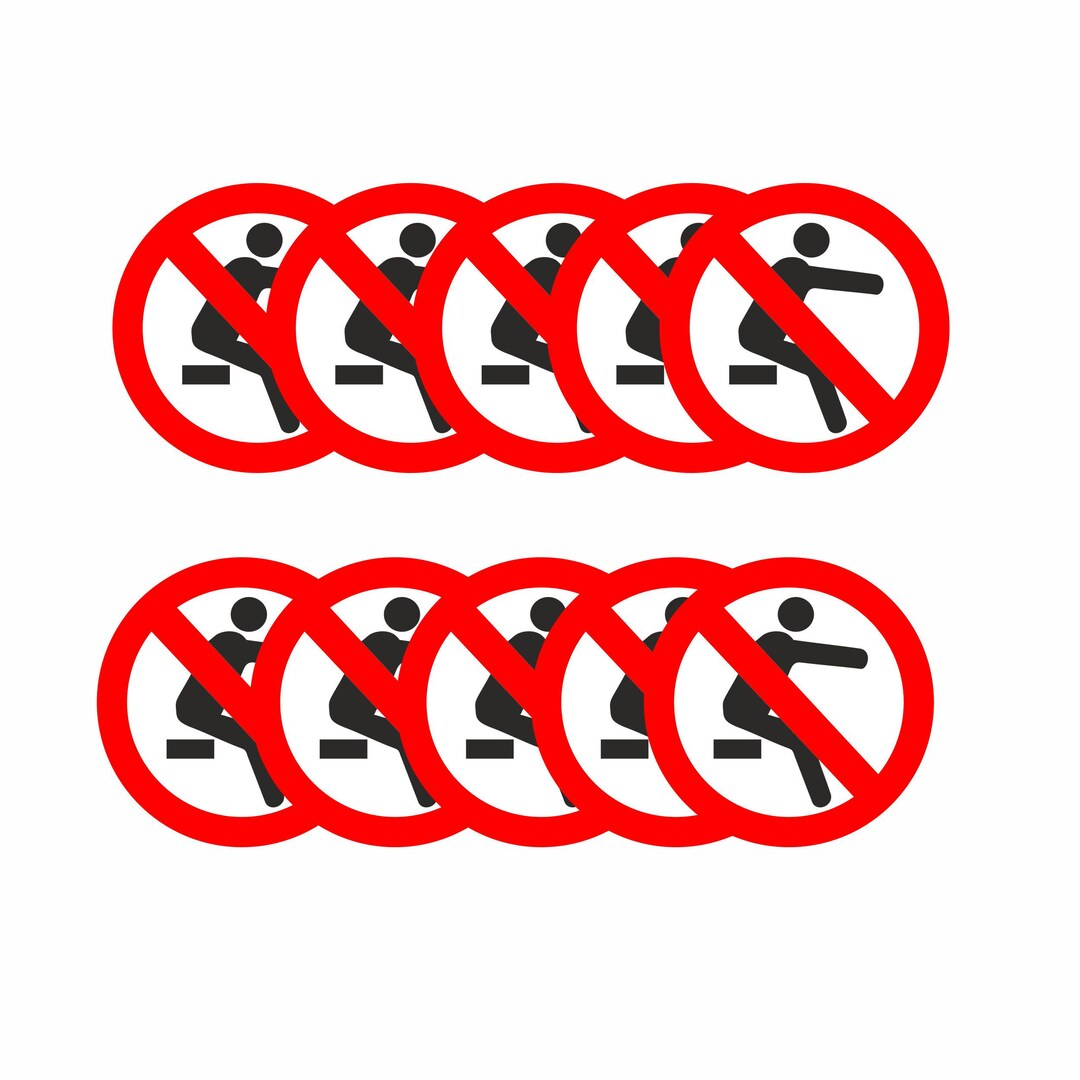 Do Not Get up Sticker Set of 10 Warning Signs - for Fairs, Showmen ...