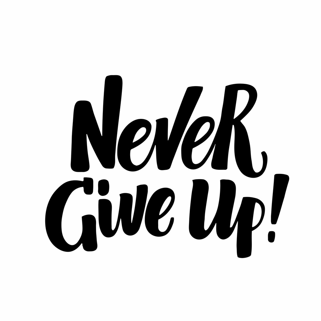 Never Give up Sticker 20 X 15 Cm Many Colors Motorcycle Car Styling - Etsy